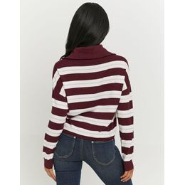 Tally Weijl Damen Strickpullover "SPUVICOLINE", rot, Gr. M, gestreift, Strick, Obermaterial: 70% Viskose, 30% Polyamid, Pullover, Viskosemischung,