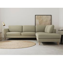 Ecksofa Home Affaire, B:278cm H:88cm T:202cm, beige, Webstoff (100% Polyester);Struktur fein (58% Polyester, 22% Polypropylen);Filzoptik (100%