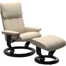Fu&szlig;hocker stressless, B:55cm H:38cm T:39cm, beige, Leder BATICK: BATICK ist ein leicht korrigiertes, durchgef&auml;rbtes und genarbtes M&ouml;belleder, bei dem