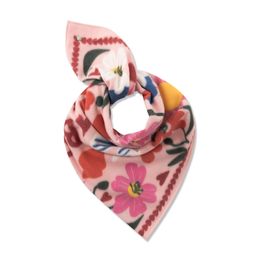 Codello Dreieckstuch Blumenprint BISOU-Schriftzug Damen Gr&ouml;&szlig;e One Size rosa