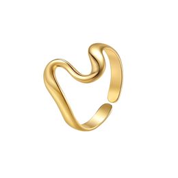 Hey Happiness Ring 'Fluid Heart' Damen Gr&ouml;&szlig;e 50/60 gold