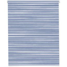 Seitenzugrollo SUNLINES, B:192cm H:180cm, blau, Aluminium, Kunststoff, Polyester, Rollos, "StartUp Style Stripes"