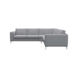 Ecksofa FLEXLUX, B:257cm H:85cm T:92cm, grau, 100% Polyester, Wohnzimmer, Sofas, "Fiore, gleichschenklig, super Sitzkomfort durch Kaltschaum im
