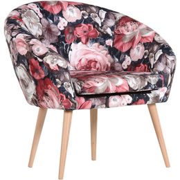 Sessel GUTMANN FACTORY, B:73cm H:73cm T:66cm, bunt, Struktur (100% Polyester);Flachgewebe (90% Polyester/10% Polyamid);Samtvelours (100% Polyester),
