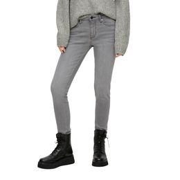 QS Damen 5-Pocket-Jeans "Sadie", grau, Gr. 44, unifarben, Denim/Jeans, Obermaterial: 98% Baumwolle, 2% Elasthan, Jeans, slim fit mit Stretchanteil