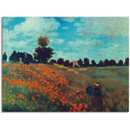 Leinwandbild Artland, B:80cm H:60cm, blau, Leinwand, Wohnzimmer, Bilder, "Die Mohnblumen, 1873", auf Holzrahmen gespannt