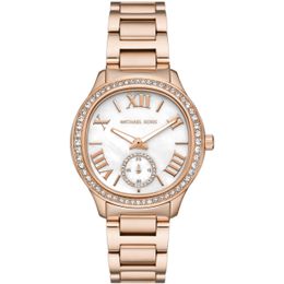 Michael Kors Damen Quarzuhr "SAGE", rosa, Armbanduhren, Armbanduhr, Damenuhr, Perlmutt-Zifferblatt, Edelstahlarmband