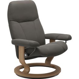 Relaxsessel stressless, B:85cm H:100cm T:77cm, grau, Leder BATICK: BATICK ist ein leicht korrigiertes, durchgef&auml;rbtes und genarbtes M&ouml;belleder, bei