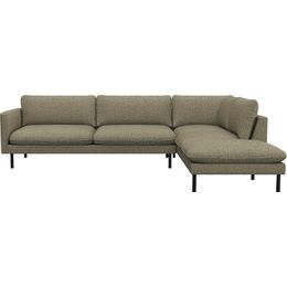 Ecksofa FLEXLUX, B:295cm H:61cm T:222cm, gr&uuml;n, 62% Polyester, 17% Cotton, 14% Viscose, 7% Linen, Wohnzimmer, Sofas, "Bolzano, elegant und bequem,