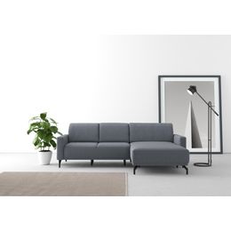 Sit & More Ecksofa SIT & MORE, B:251cm H:84cm T:163cm, blau, Wohnzimmer, Sofas, "Bailando L-Form", wahlweise mit Kopfteilverstellung und Vorziehsitz, motorisch