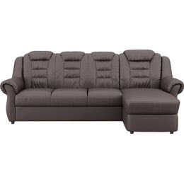 Ecksofa Home Affaire, B:262cm H:102cm T:165cm, braun, 64% Polyurethan, 25% Polyester, 11% Baumwolle, Wohnzimmer, Sofas, "Boston L-Form", mit hoher