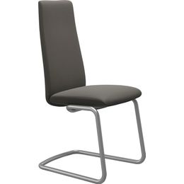 Polsterstuhl stressless, B:53cm H:105cm T:60cm, grau, Leder PALOMA: PALOMA ist ein durchgef&auml;rbtes Semianilin-M&ouml;belleder mit nat&uuml;rlicher Narbung.,