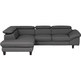 Ecksofa Home Affaire, B:266cm H:73cm T:108cm, grau, 100% Polyester; Feinstruktur 75000 Scheurtouren; Struktur 35000 Scheuertouren, Mikrofaser 40000