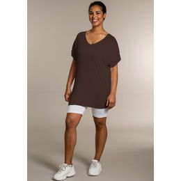 SANDGAARD Damen T-Shirt "Asmsterdam", braun, Basic, Gr. 36, unifarben, Jersey, Obermaterial: 95% Viskose, 5% Elasthan, Shirts, Sommershirt in Unifarbe