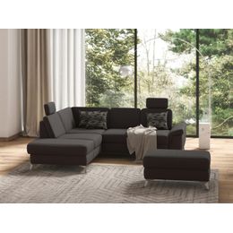 Sit & More Ecksofa SIT & MORE, B:276cm H:89cm T:228cm, braun, Wohnzimmer, Sofas, "Padua L-Form", inklusive Sitztiefenverstellung, Armteilfunktion und Federkern