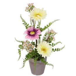 Kunstpflanze I.GE.A., B:22cm H:40cm T:20cm, rosa, Keramik, Kunststoff, Polyester, Badezimmer, Kunstpflanzen