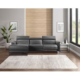 Ecksofa OTTO HOME, B:261cm H:97cm T:179cm, grau, Kunstleder 100% Polyurethan, Wohnzimmer, Sofas, "LUND, L-Form, 261cm, man. o. elektr. Relaxfunktion