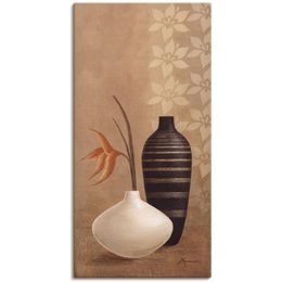 Leinwandbild Artland, B:50cm H:100cm, braun, Leinwand, Wohnzimmer, Bilder, "Bauschige Vasen", auf Holzrahmen gespannt