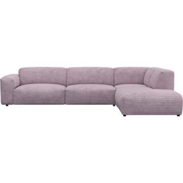 Ecksofa FLEXLUX, B:321cm H:73cm T:231cm, lila, 85% Polyester/15%Polyamide, Wohnzimmer, Sofas, "Lucera, super bequem durch hochwertigen Sitzaufbau mit