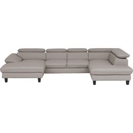 Wohnlandschaft Home Affaire, B:331cm T:108cm, braun, Sofas, "Pilot U-Form", mit Kopfteilverstellung, wahlweise mit Bettfunktion & Bettkasten
