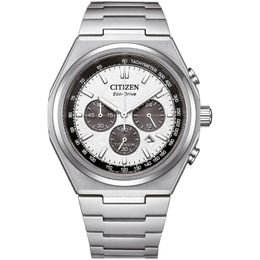 Citizen Damen Chronograph, silber, Armbanduhren, Armbanduhr, Herren, Titan, Eco-Drive, Solar, Stoppfunktion, Saphirglas