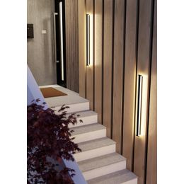 Eglo Wandleuchte "NEVIANO Wandlampe - Stahl, Kunststoff - LED - 2X11W - IP55", 2, H: 6,5cm, 1 Stk., schwarz, Badezimmer, Leuchten, Au&szlig;enbeleuchtung,