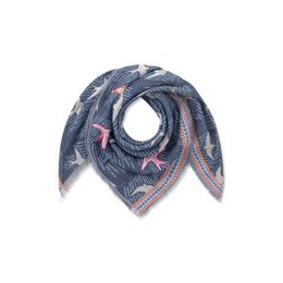 Codello Jacquard-Tuch mit Vogelmotiven und Pailletten-Veredelung Damen Gr&ouml;&szlig;e One Size blau