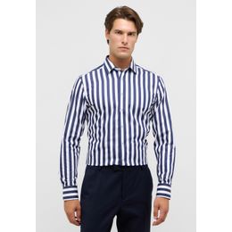 Eterna Herren Langarmhemd "SLIM FIT"navy, Gr. 40, Satin, 100% Baumwolle, Hemden, NON IRON (b&uuml;gelfrei)