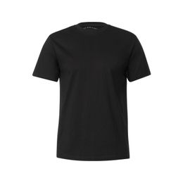 Street One MEN Herren T-Shirt, schwarz, Gr. M, unifarben, Web, 100% Baumwolle, Shirts, mit Rundhalsausschnitt