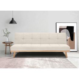 Schlafsofa DOREL HOME, B:190cm H:87cm T:87cm, beige, Jugendzimmer, Sofas, "Vicky", mit ausklappbarer Liegefl&auml;che