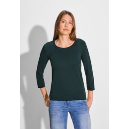 Cecil Damen 3/4-Arm-Shirt, gr&uuml;n, Gr. XXL, unifarben, Web, 100% Baumwolle, Shirts, aus reiner Baumwolle