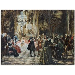 Leinwandbild Artland, B:80cm H:60cm, braun, Leinwand, Wohnzimmer, Bilder, "Fl&ouml;tenkonzert Friedrich des Gro&szlig;en.", auf Holzrahmen gespannt