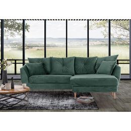Ecksofa GUTMANN FACTORY, B:210cm H:70cm T:156cm, gr&uuml;n, 100% Polyester, Wohnzimmer, Sofas