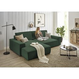 Ecksofa Home Affaire, B:284cm H:90cm T:195cm, gr&uuml;n, 100% Polyester, Wohnzimmer, Sofas, "NEU: SHERWOOD XXL 284, Big-Sofa L-Form, tiefe Sitzfl&auml;che 95