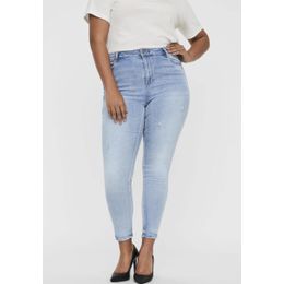 Vero Moda CURVE Damen Skinny-fit-Jeans "VMPHIA HR SKINNY J GU3162 CURVE NOOS", blau, Gr. 54, Denim/Jeans, Obermaterial: 74% Baumwolle, 23% Polyester,