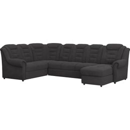 Wohnlandschaft Home Affaire, B:333cm H:102cm T:216cm, grau, 100% Polyester, Sofas, "Boston U-Form", mit hoher R&uuml;ckenlehne, wahlweise mit Bettfunktion