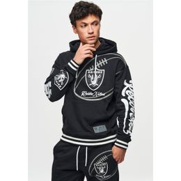Recovered Herren Kapuzensweatshirt "NFL Raiders Nation", schwarz, Gr. XL, bedruckt, 100% Baumwolle, Sweatshirts, im lockeren Schnitt