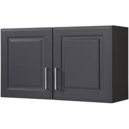 H&auml;ngeschrank KOCHSTATION, B:100cm H:57cm T:34cm, grau, Holzwerkstoff, MDF, K&uuml;che, Schr&auml;nke, "KS-Stockholm", hochwertige MDF-Fronten