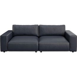 Big-Sofa Musterring, B:252cm H:81cm T:124cm, schwarz, Flachgewebe FLORIS (100% Polyester);Flachgewebe VALMONT (60% Baumwolle/ 40% Leinen);Microfaser