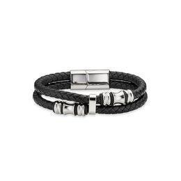 Bruno Banani Lm Armband Herren Gr&ouml;&szlig;e 21 dunkelbraun / silber