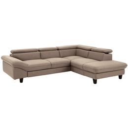 Ecksofa Home Affaire, B:266cm H:73cm T:108cm, beige, 100% Polyester; Feinstruktur 75000 Scheurtouren; Struktur 35000 Scheuertouren, Mikrofaser 40000