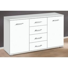 Kombikommode Priess, B:123cm H:70,5cm T:38cm, wei&szlig;, Holzwerkstoff, Schlafzimmer, Sideboards