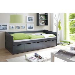 Funktionsbett Ticaa, B:96cm H:69cm L:204cm, grau, Daybetten, "Maria", mit 5 Schubk&auml;sten, wahlweise mit Matratze