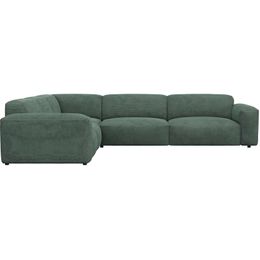 Ecksofa FLEXLUX, B:319cm H:73cm T:285cm, gr&uuml;n, 85% Polyester/15%Polyamide, Wohnzimmer, Sofas, "Lucera, super bequem durch hochwertigen Sitzaufbau mit