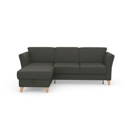 Sit & More Ecksofa SIT & MORE, B:248cm H:87cm T:162cm, grau, Wohnzimmer, Sofas, "Visby L-Form", Wahlweise mit Bettfunktion und Bettkasten, frei im Raum stellbar