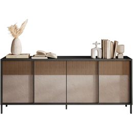 Sideboard Home Affaire, B:206cm H:86cm T:40cm, grau, Wohnzimmer, Sideboards, "Everest Breite 206 cm, Kommode mit 4 T&uuml;ren", Anrichte, Soft/Self