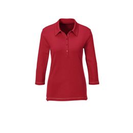 GOLDNER Damen Poloshirt "Basic-Poloshirt mit Stickerei aus reiner Baumwolle", rot, Gr. 50, Obermaterial: 100% Baumwolle CO., Shirts, Ziern&auml;hte aus