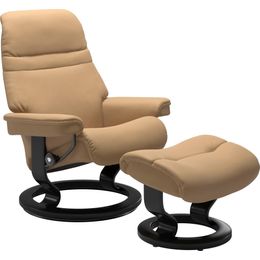 Fu&szlig;hocker stressless, B:57cm H:39cm T:40cm, beige, Leder BATICK: BATICK ist ein leicht korrigiertes, durchgef&auml;rbtes und genarbtes M&ouml;belleder, bei dem