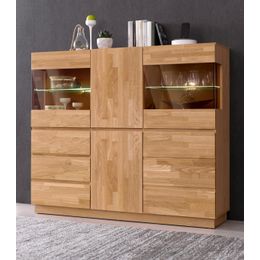 Highboard Home Affaire, B:140cm H:120cm T:38cm, braun, FSC-zertifizierter Holzwerkstoff, Wohnzimmer, Sideboards, "Laima"