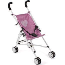 Bayer Chic 2000 CHIC2000 Kinder Puppenbuggy "Roma, Mini-Buggy", rosa, Kunststoff, Metall, Stoff, B:29cm H:57cm T:50cm, Puppenwagen
